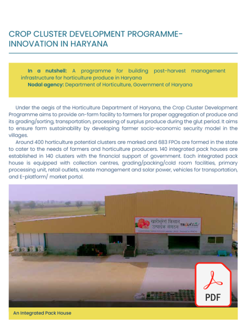 CROP CLUSTER DEVELOPMENT PROGRAMME INNOVATION IN HARYANA – SDG ...