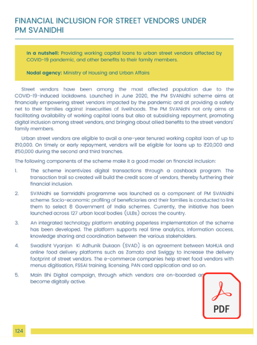FINANCIAL INCLUSION FOR STREET VENDORS UNDER PM SVANIDHI – SDG ... FINANCIAL INCLUSION FOR STREET VENDORS UNDER PM SVANIDHI – SDG ...